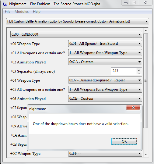 FE8 Custom Battle Animation Editor problem - Questions - Serenes Forest Forums